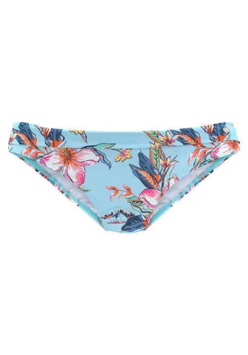 LASCANA Fold Over Bikini Bottom - Light Blue Printed