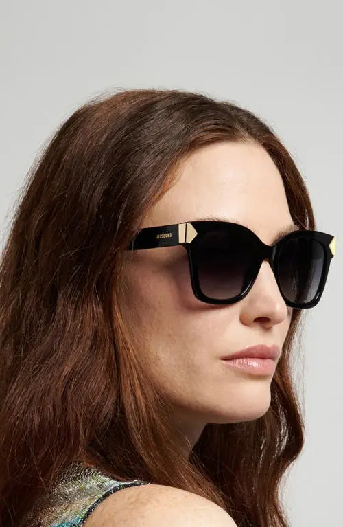 Missoni 52mm Square Sunglasses - Black/dark Grey Sf