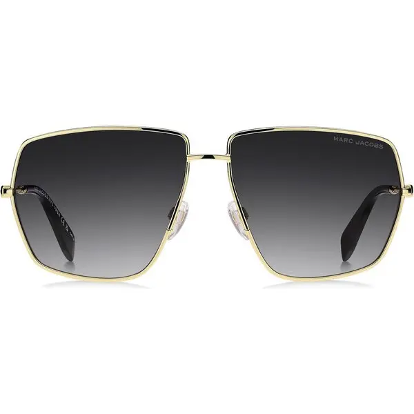 Marc Jacobs 60mm Gradient Square Sunglasses - Gold Black/dark Grey Sf