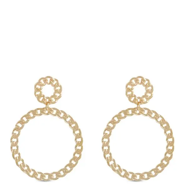 TOSCANO Chain Link Circle Drop Earrings 14k Yellow Gold - Yg