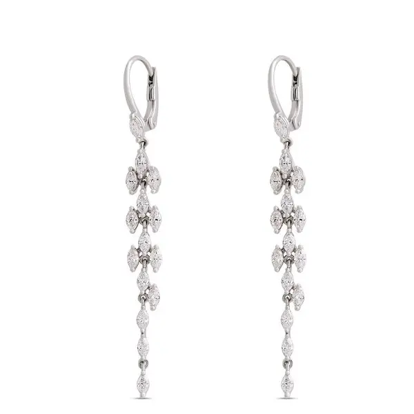 Benbridge Marquise Diamond Drop Earrings In 14k White Gold - Wg