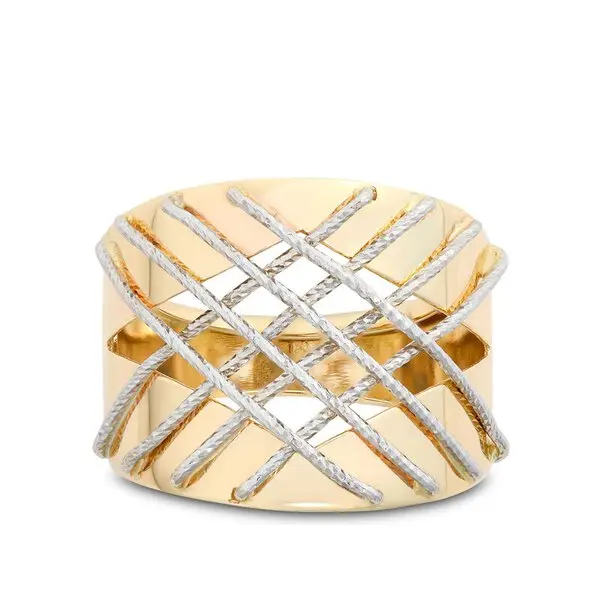 TOSCANO 14k Gold Two-tone Open Lattice Ring - Tt