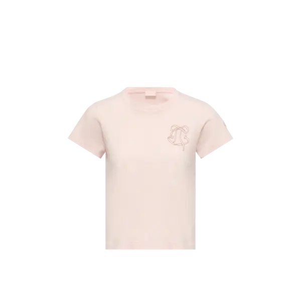 Moncler Embroidered Logo T-shirt - Pink