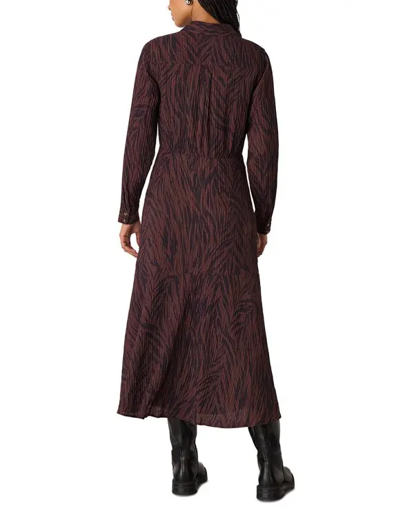Whistles Zebra Print Collared Shirt Dress