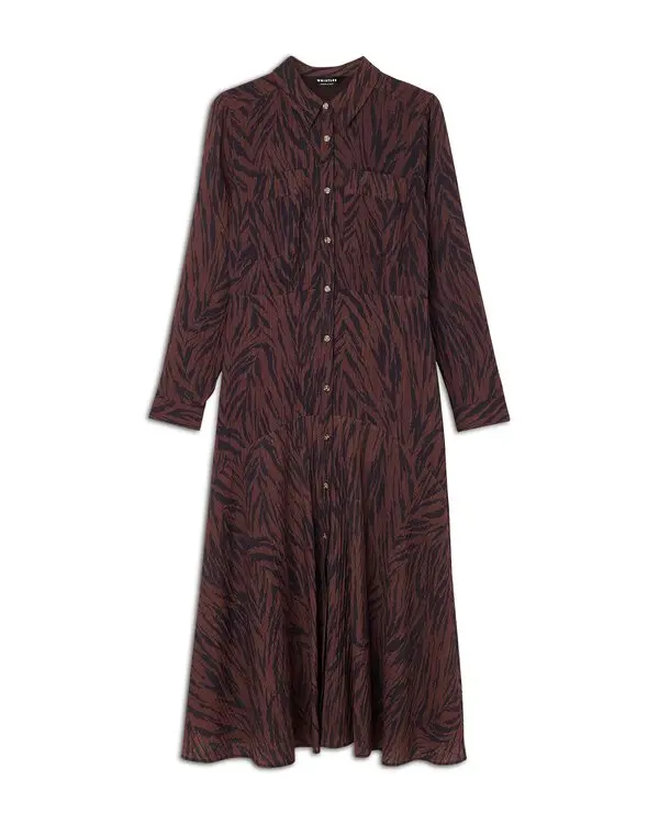 Whistles Zebra Print Collared Shirt Dress