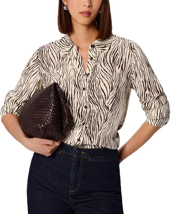 Whistles Zebra Print Button-down Shirt - Brown/multi