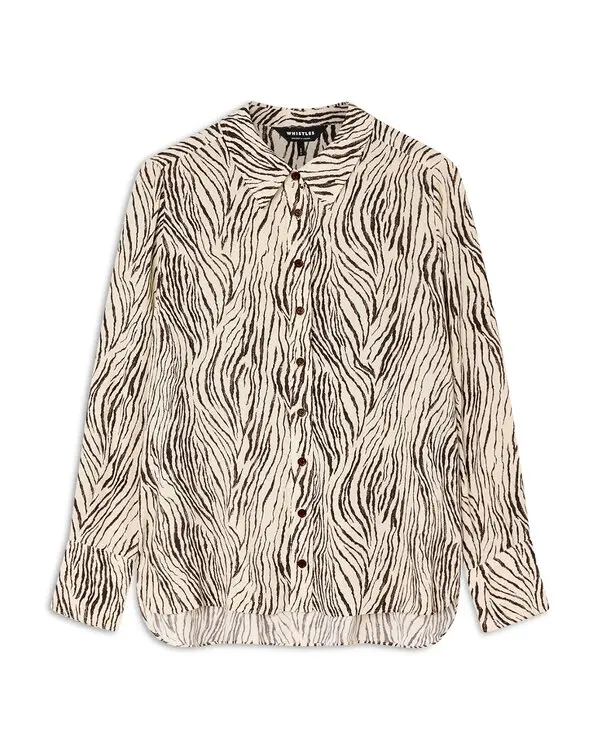 Whistles Zebra Print Button-down Shirt - Brown/multi