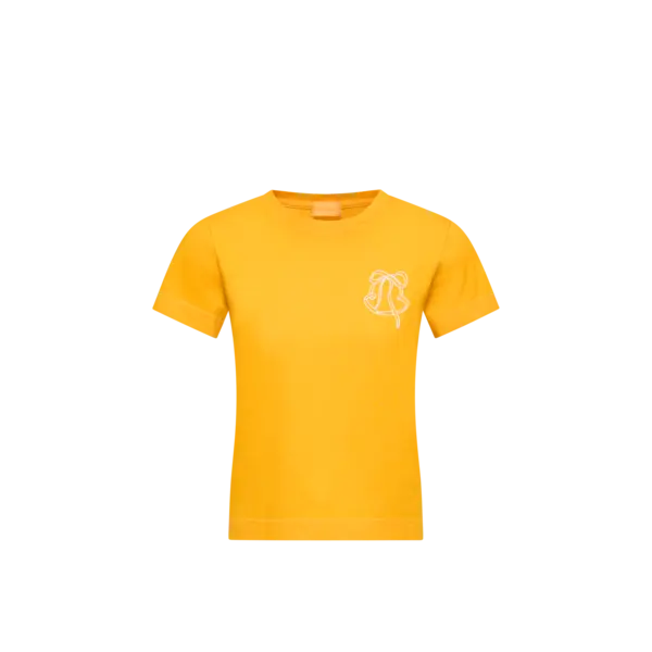 Moncler Embroidered Logo Cotton T-shirt - Yellow