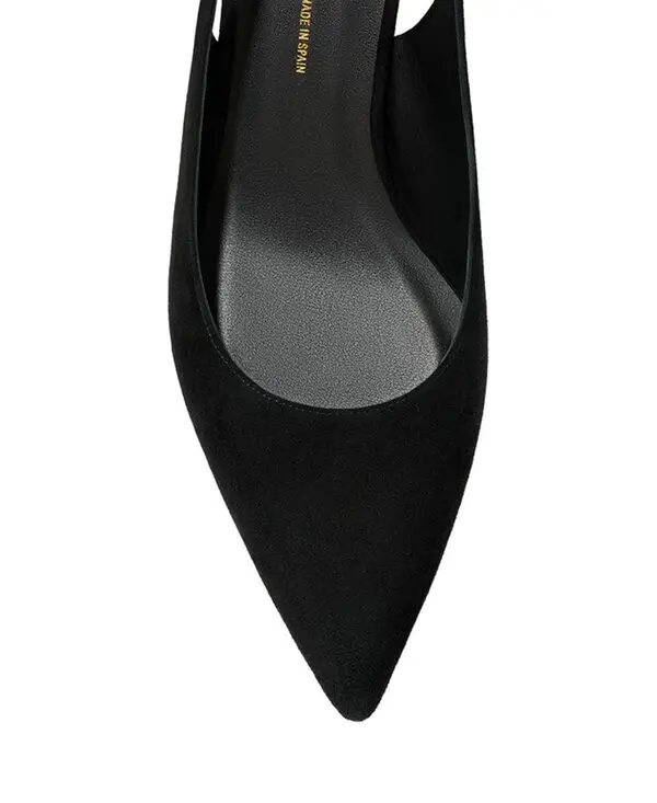 MARGAUX Lonnberg Colette Slingback Pumps - Black Suede