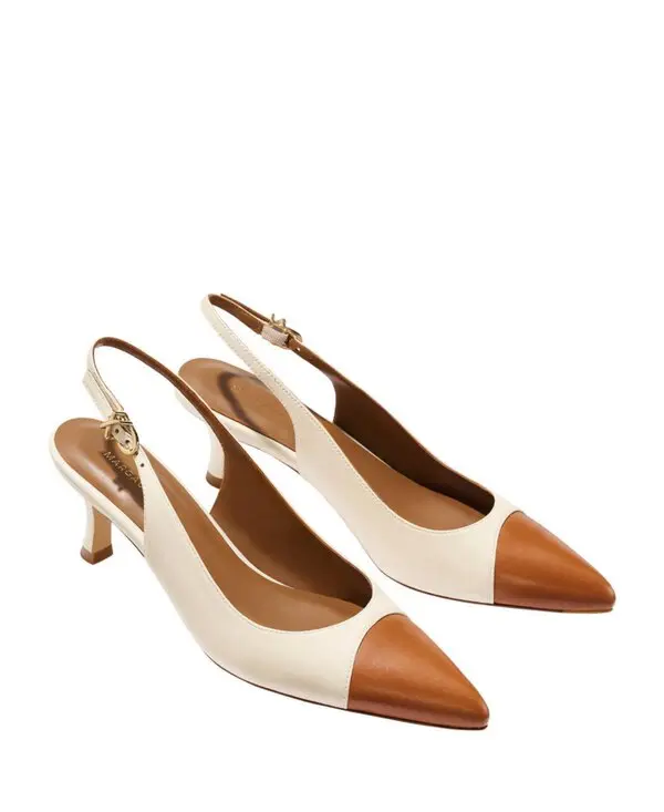 MARGAUX LONNBERG The Colette Slingback Pumps - Cotton And Saddle Nappa