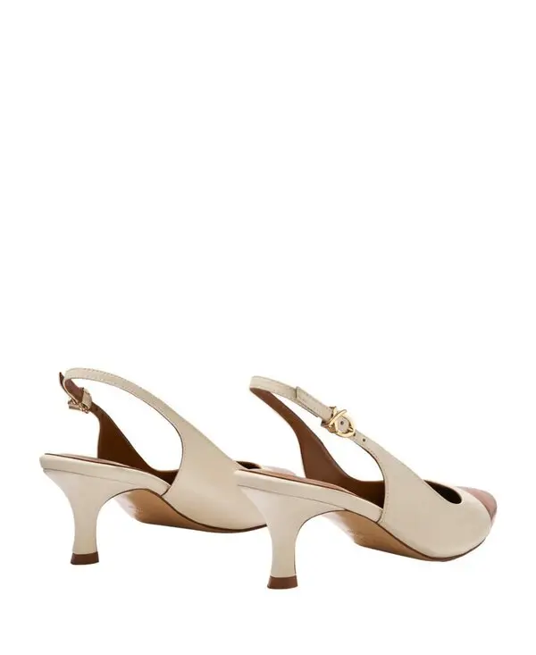 MARGAUX LONNBERG The Colette Slingback Pumps - Cotton And Saddle Nappa