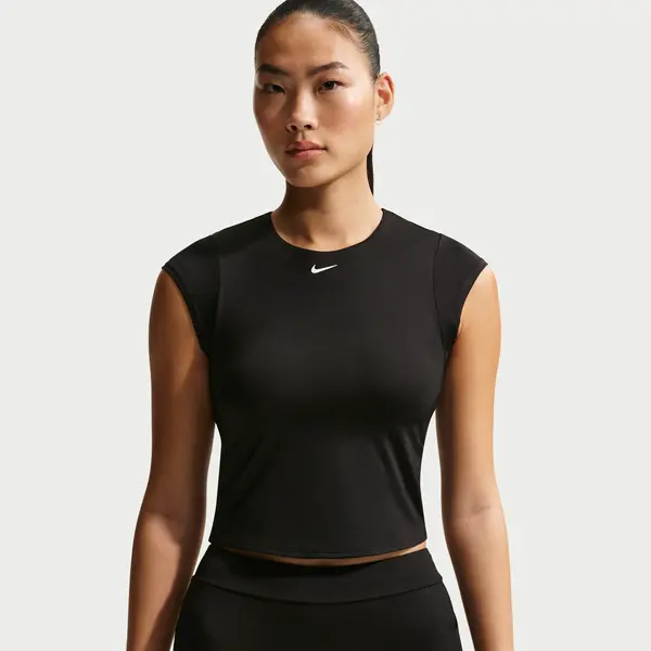 Nike Effortless Essential Cap Sleeve Swim Top - Black
