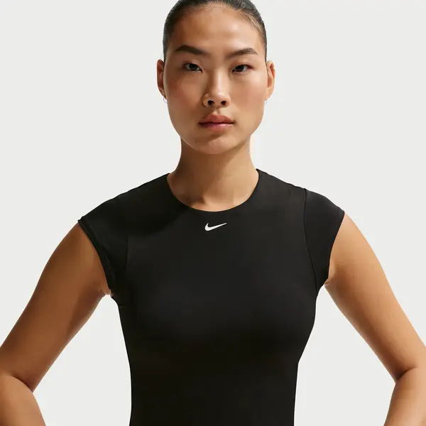 Nike Effortless Essential Cap Sleeve Swim Top - Black