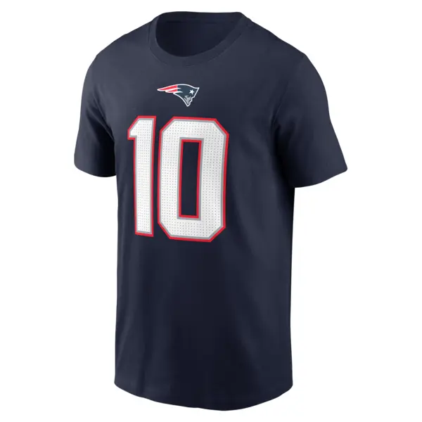 Nike Drake Maye New England Patriots Nfl T-shirt - Blue