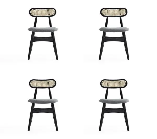 MANHATTAN COMFORT Colbert Cane Back Wood Dining Chair-set Of 4 - One-color