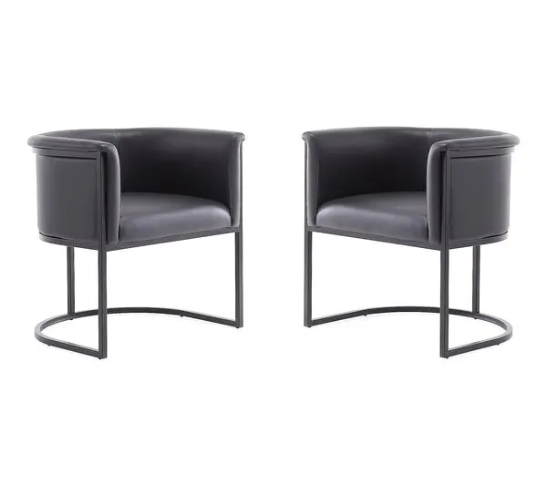 MANHATTAN COMFORT Cosmopolitan Metal Dining Cha Ir Set Of 2 - One-color