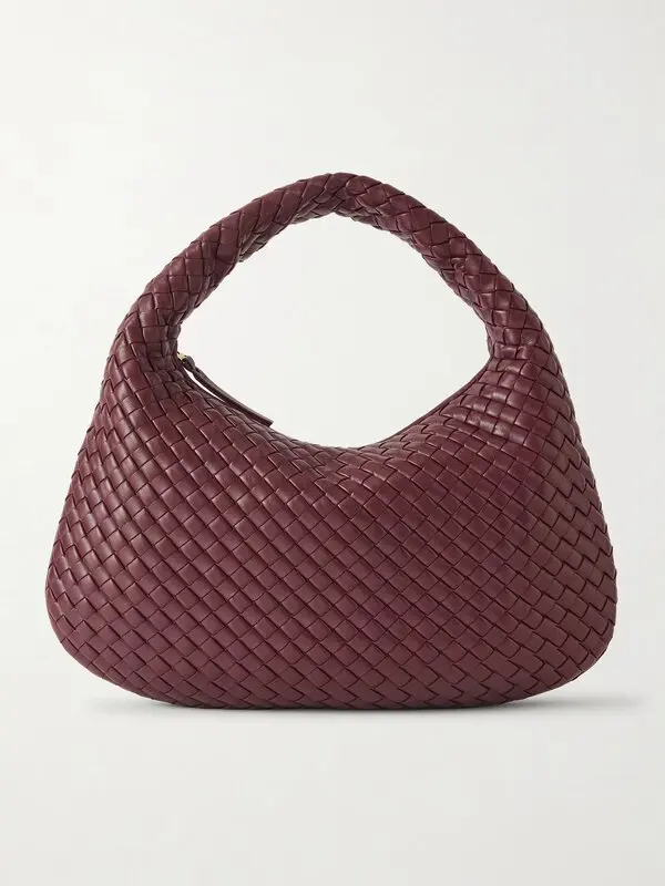 Bottega Veneta Medium Intrecciato Leather Shoulder Bag - Red
