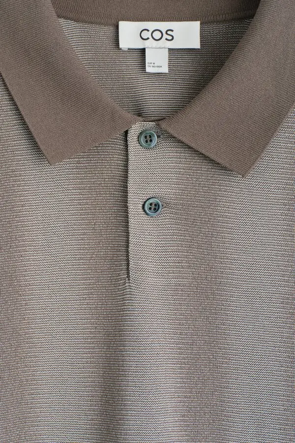 Cos Diffused-stripe Knit Polo Shirt