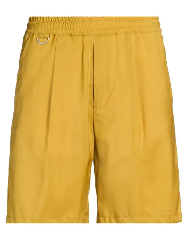 LOW BRAND Virgin Wool Bermuda Shorts - Mustard