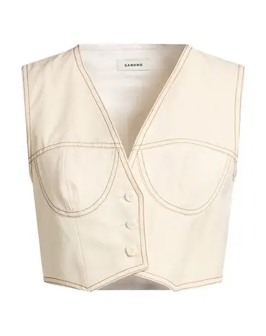Sandro Tailored Cotton Vest - White