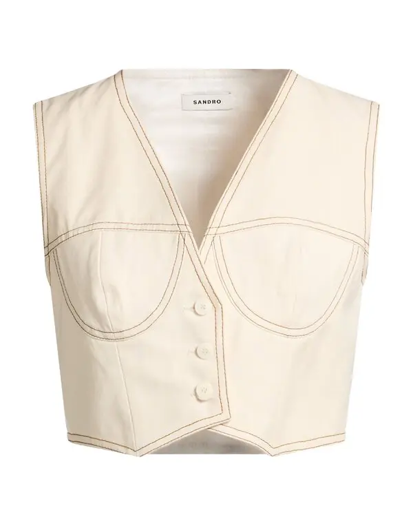 Sandro Tailored Cotton Vest - White