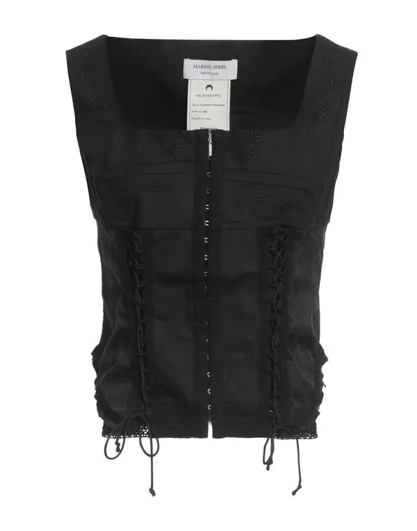 MARINE SERRE Cotton, Viscose And Elastane Corset Top