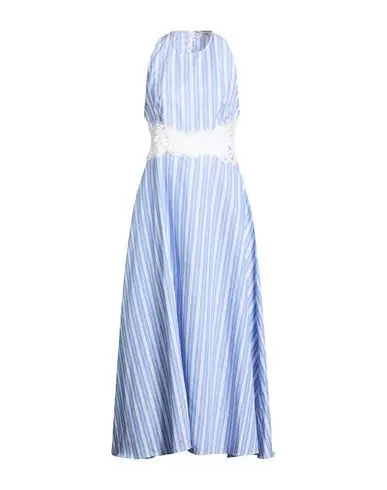 Sandro Striped Cotton-linen Maxi Dress With Open Back