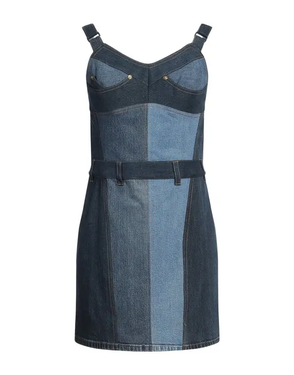 MARINE SERRE Mini Denim Patchwork Dress