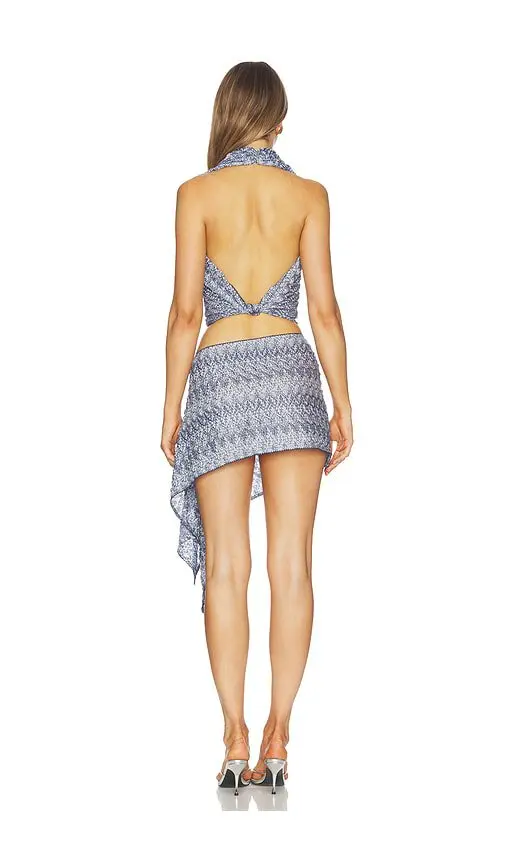 Hanne Bloch Knit Scarf Top And Skirt Set