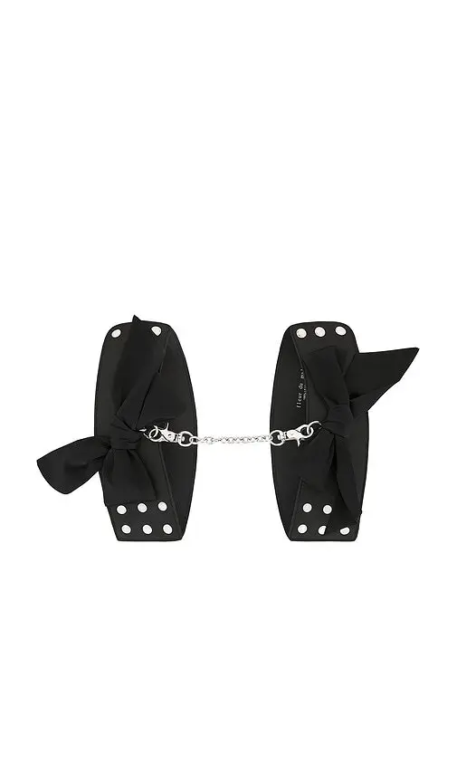 FLEUR DU MAL Leather Cuffs With Bow Detail