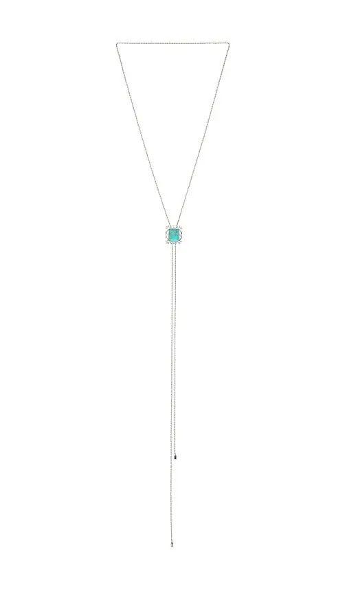 PETIT MOMENTS Viva Bolo Necklace - Silver & Turquoise