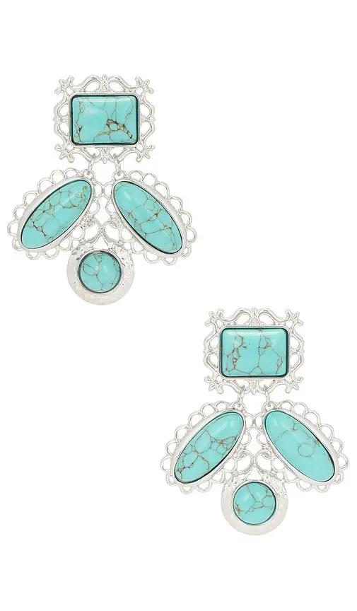 PETIT MOMENTS Wisteria Earrings - Silver & Turquoise