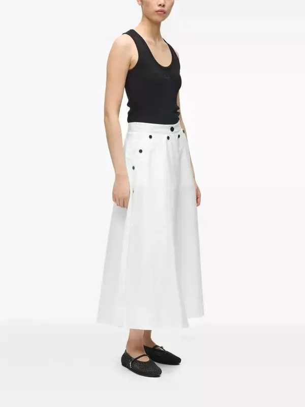 Karl Lagerfeld Button Detailed A-line Midi Skirt