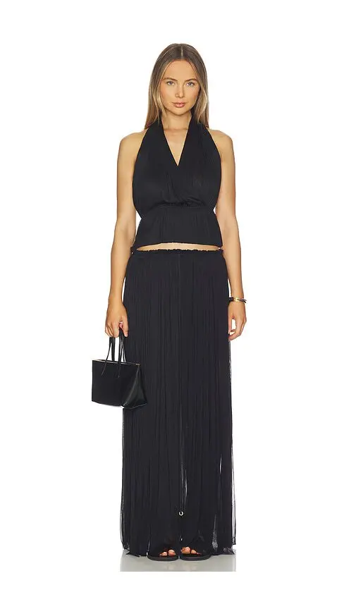 Hanne Bloch Silk Tulle Top - Black