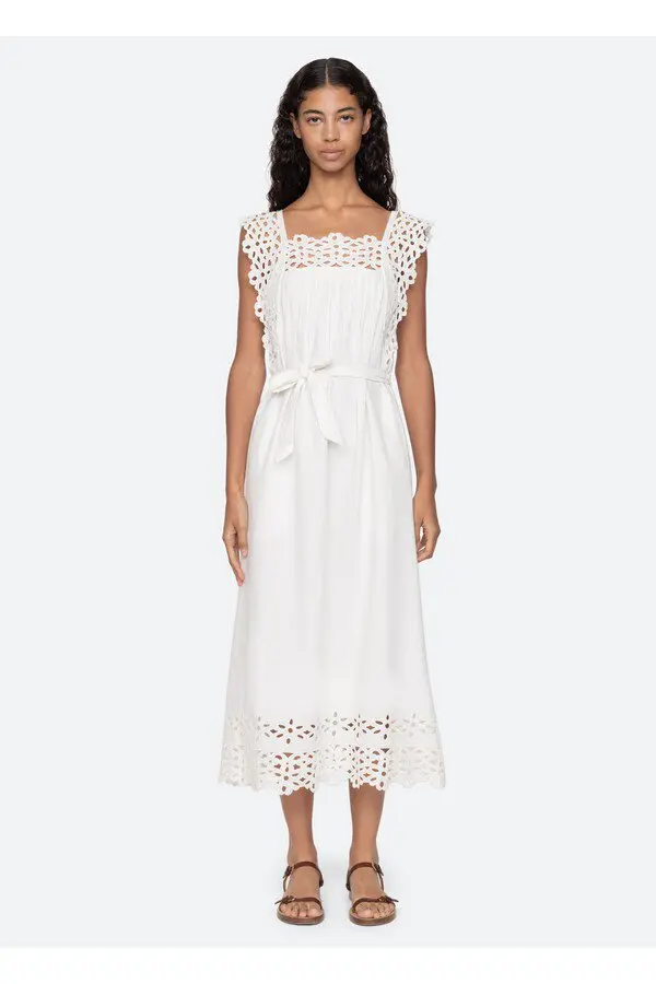 Sea Leila Eyelet Midi Dress