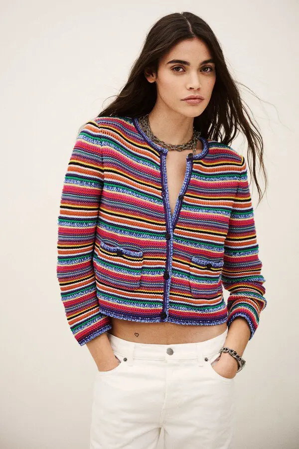 Ba&sh Fanny Striped Cardigan