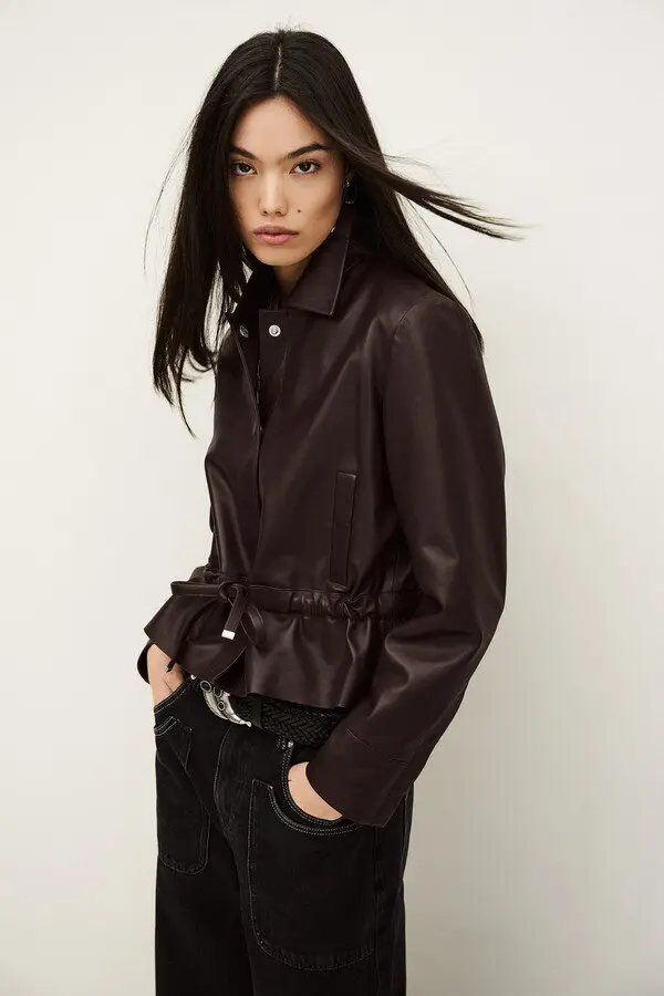 Ba&sh Manita Cropped Leather Jacket
