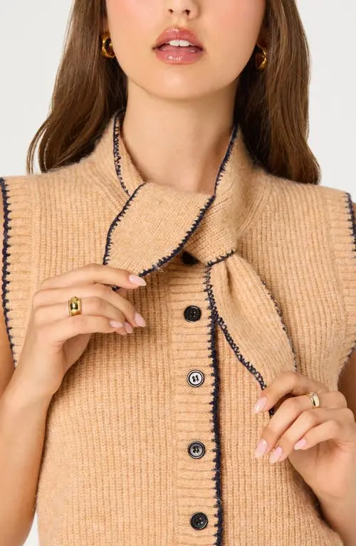 Astr The Label Auberthe Tie Neck Sweater Vest