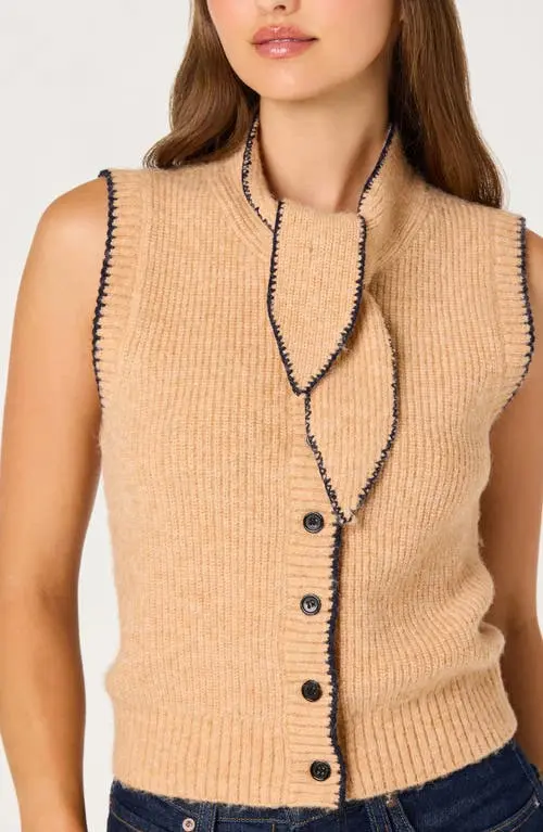 Astr The Label Auberthe Tie Neck Sweater Vest