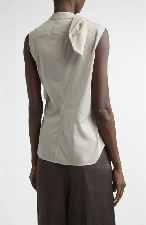 Rick Owens Sleeveless Semisheer Chambray Button-up Shirt