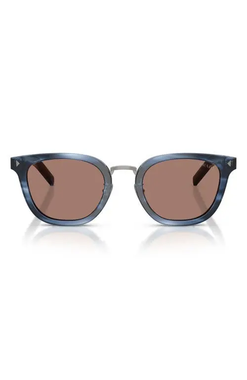 Prada 52mm Cat Eye Sunglasses - Blue Havana/brown