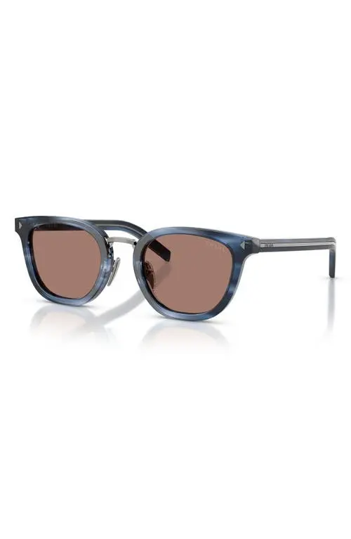 Prada 52mm Cat Eye Sunglasses - Blue Havana/brown