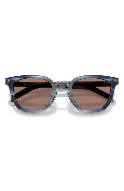 Prada 52mm Cat Eye Sunglasses - Blue Havana/brown