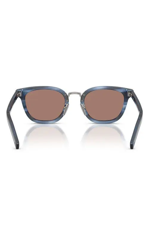 Prada 52mm Cat Eye Sunglasses - Blue Havana/brown