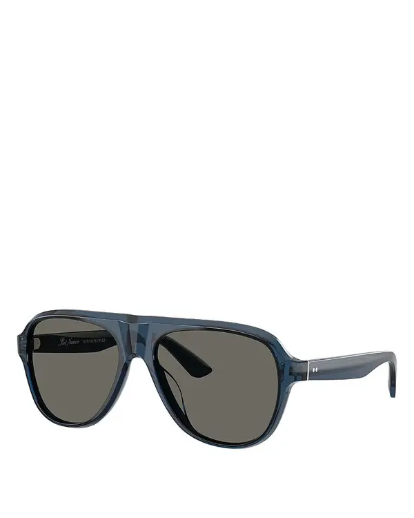 Oliver Spencer Aviator Sunglasses, 57mm - Blue