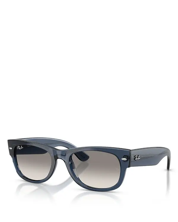 Ray-ban Mega Wayfarer Ii Square Sunglasses, 52mm - Transparent Dark Blue/clear Gradient Gre