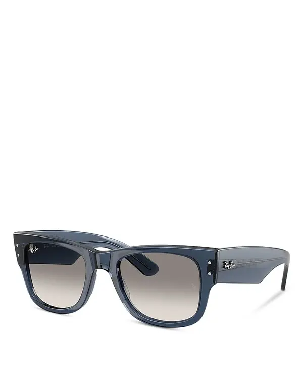 Ray-ban Mega Wayfarer Square Sunglasses, 51mm - Transparent Dark Blue/clear Gradient Gre