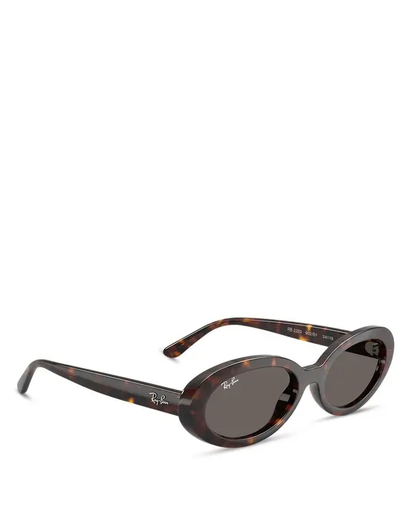 Ray-ban Oval Full Rim Sunglasses, 54mm - Havana/dark Grey