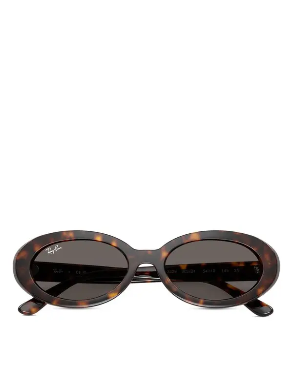 Ray-ban Oval Full Rim Sunglasses, 54mm - Havana/dark Grey