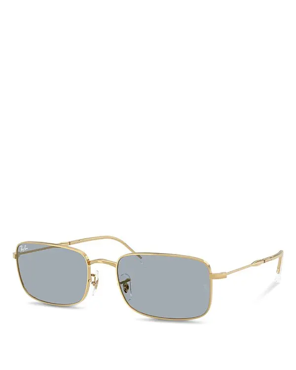 Ray-ban Rectangular Sunglasses, 56mm - Gold/blue